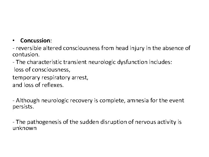 CENTRAL NERVOUS SYSTEM TRAUMA and Subarachnoid Hemorrhage By