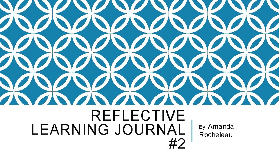 REFLECTIVE LEARNING JOURNAL 2 By Amanda Rocheleau REFLECTION