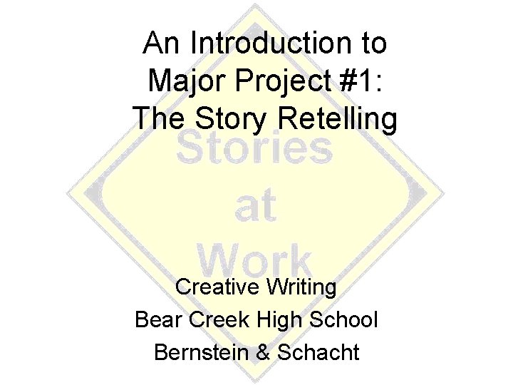 An Introduction to Major Project 1 The Story