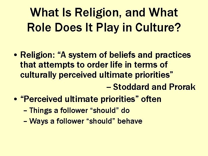 What Is Religion and What Role Does It