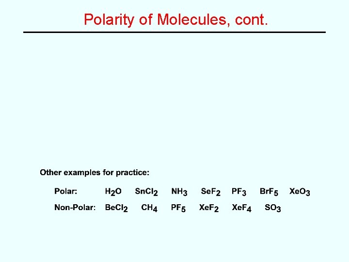 Chemical Bonding and Molecular Structure Ch 10 Molecular