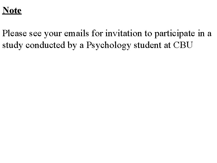 Note Please see your emails for invitation to