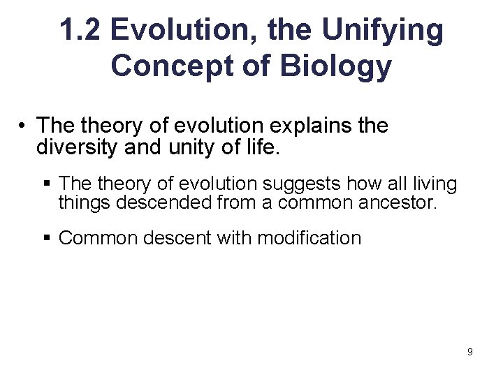 Chapter 1 Intro to Biology A View of