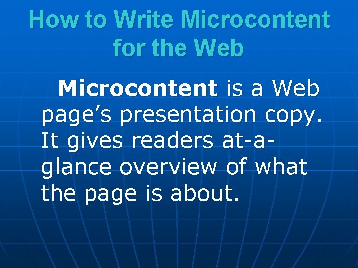 How to Write Microcontent for the Web Elyasova