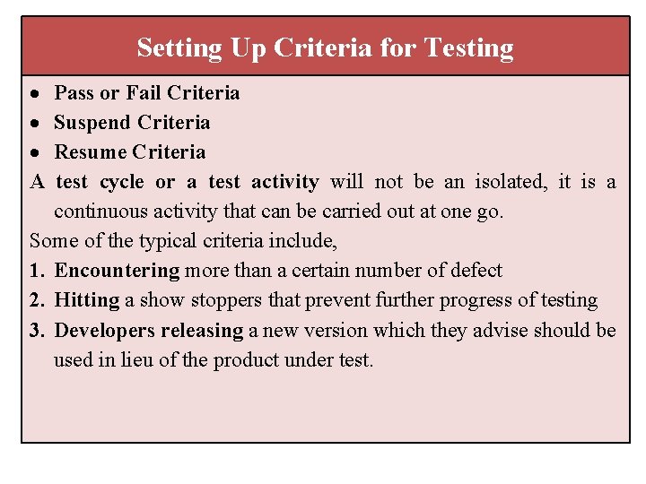 Chapter 4 Test Management H12 M20 Objectives Design