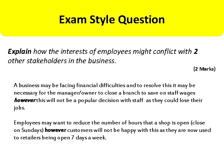 21012022 Stakeholders Exam style questions Exam Style Question