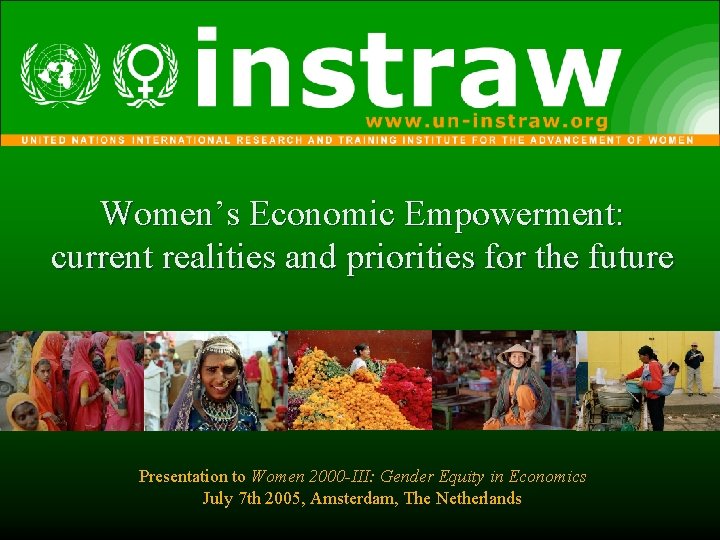 Womens Economic Empowerment current realities and priorities for