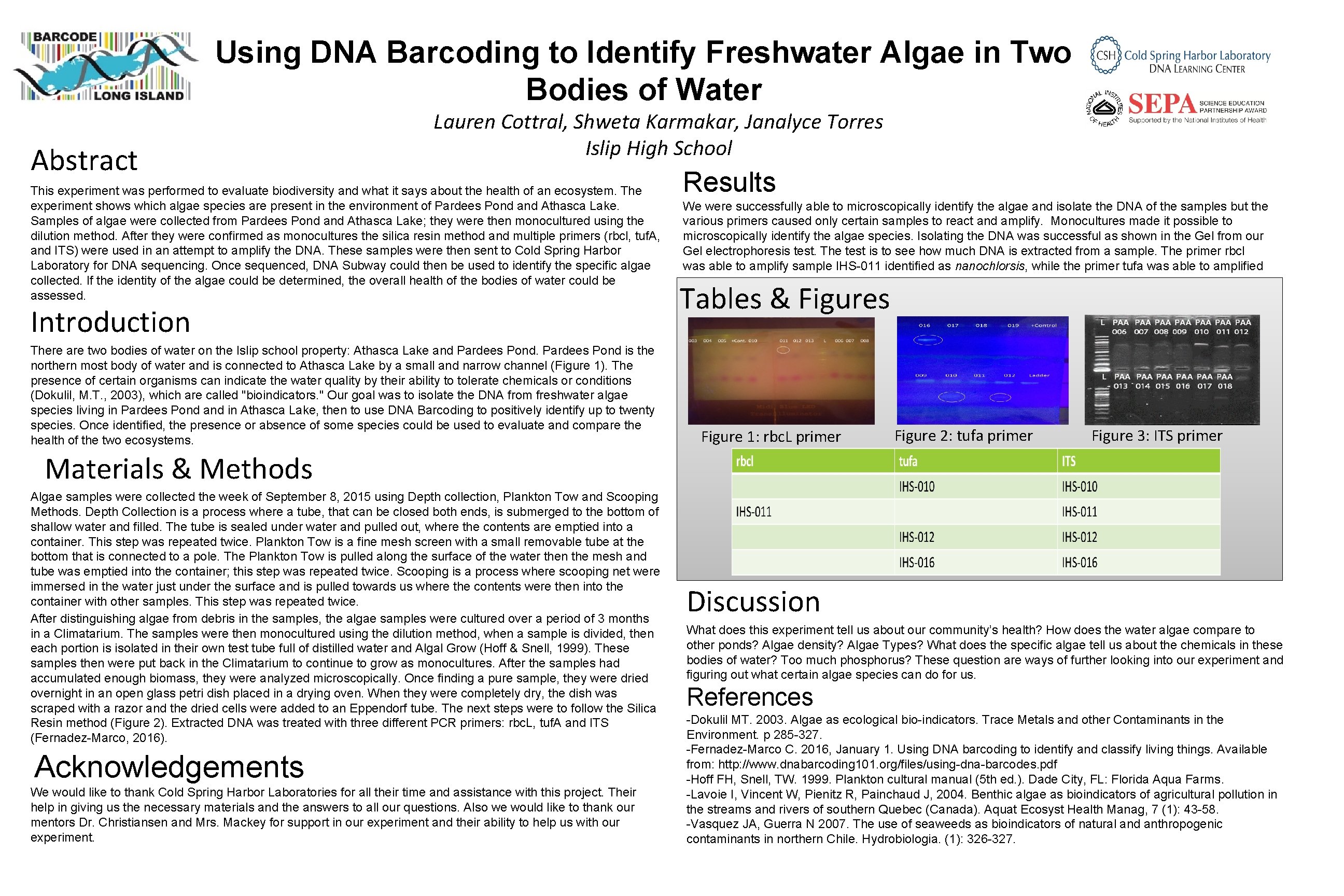 Using DNA Barcoding to Identify Freshwater Algae in