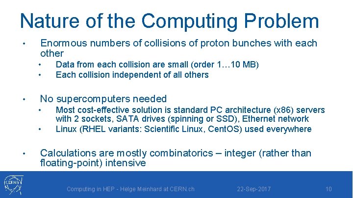 Computing in HighEnergy Physics Dr Helge Meinhard CERNIT