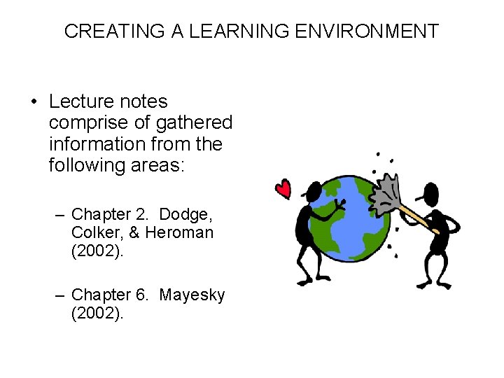 CREATING A LEARNING ENVIRONMENT Lecture notes comprise of