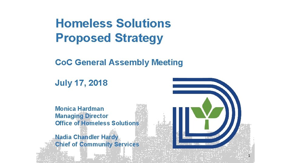 Homeless Solutions Proposed Strategy Co C General Assembly