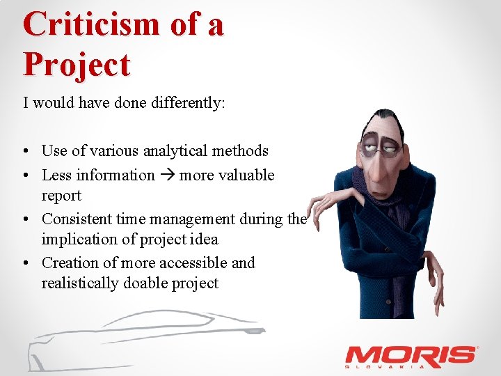 Mobile Application Moris Slovakia Ltd Internship Exam Kamila