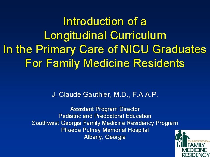 Introduction of a Longitudinal Curriculum In the Primary