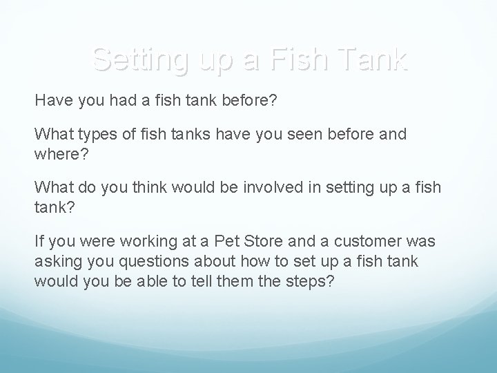 Setting up a Fish Tank Have you had