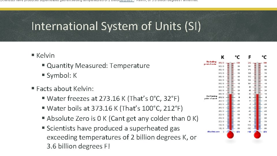 Standards of Measurement Biology Fall 2016 International System