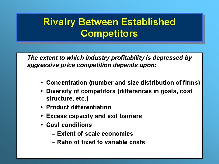 Industry Analysis The Fundamentals OUTLINE The objectives of