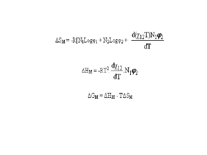 Thermodynamic of polymers in solution Flory Huggins theory
