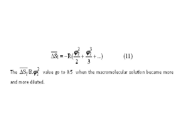 Thermodynamic of polymers in solution Flory Huggins theory