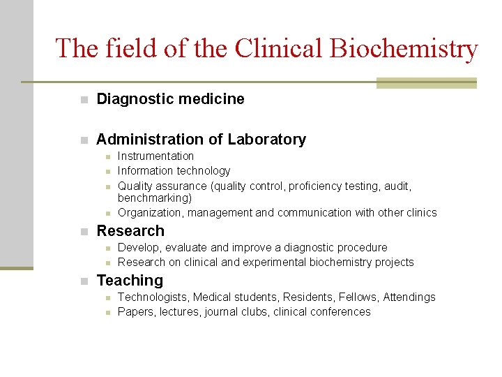 Introduction to Clinical Biochemistry Prof Dr Serdar ZTEZCAN