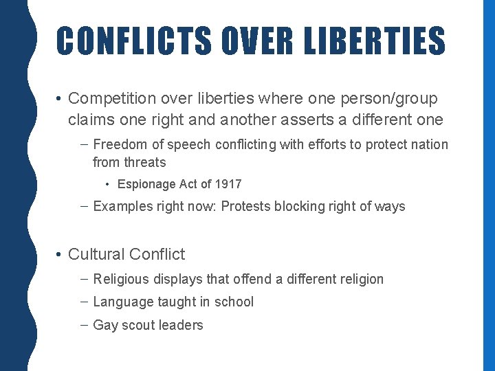 UNIT 3 CIVIL RIGHTS AND LIBERTIES THE ROLE