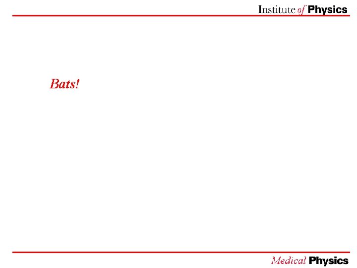 Medical uses of ultrasound Bats Bats navigate using