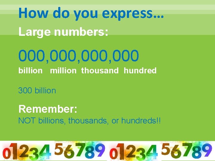Expressing Numbers in English How do you express