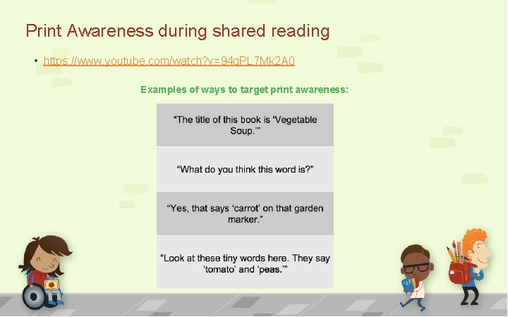 Enhancing your childs print knowledge during shared book