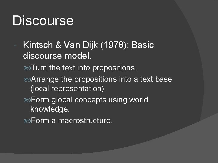 Langston Psycholinguistics Lecture 8 b Discourse SEMANTICS AND