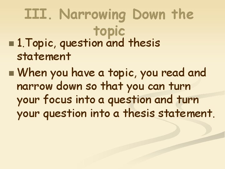 Unit Three Subject and Title Part one Subject