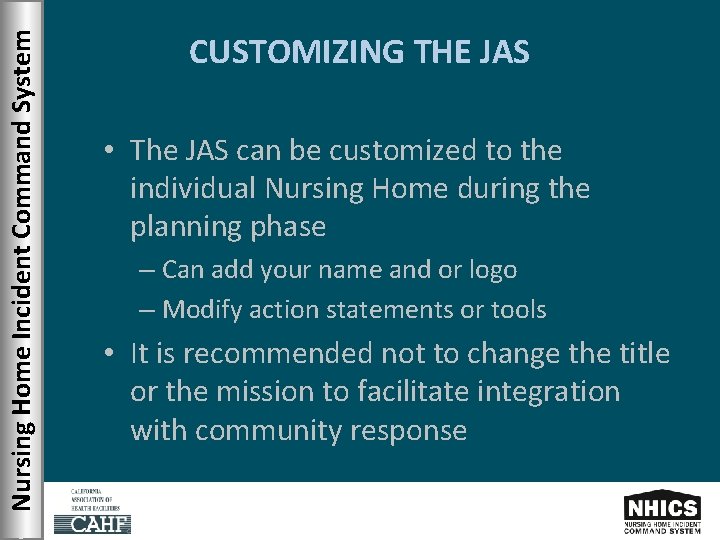 Nursing Home Incident Command System Module 4 Tool