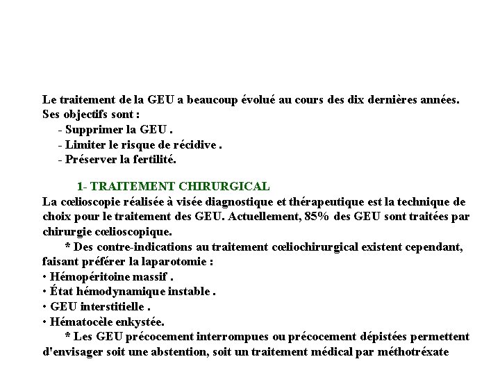 LA GROSSESSE EXTRA UTERINE I DEFINITION La grossesse