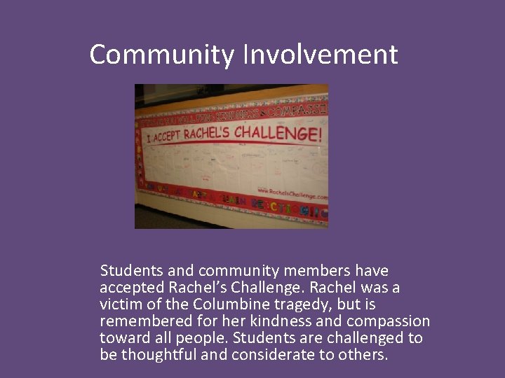 School Community Involvement Presented by Amy Geis School
