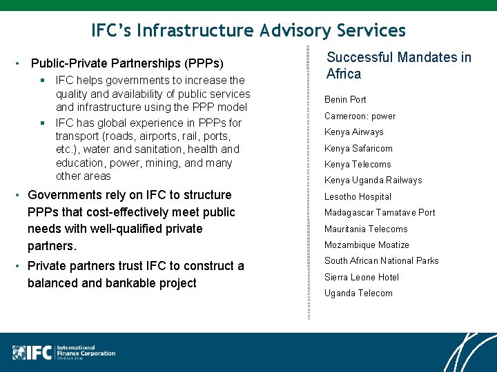 African Ports and Maritime Conference IFC Port Presentation