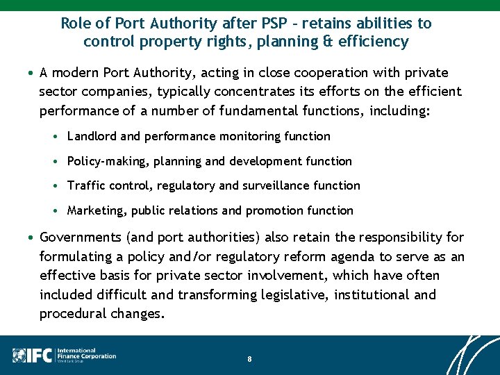 African Ports and Maritime Conference IFC Port Presentation