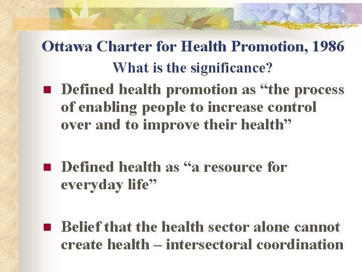 Public Health Health Promotion Population Health Week 3