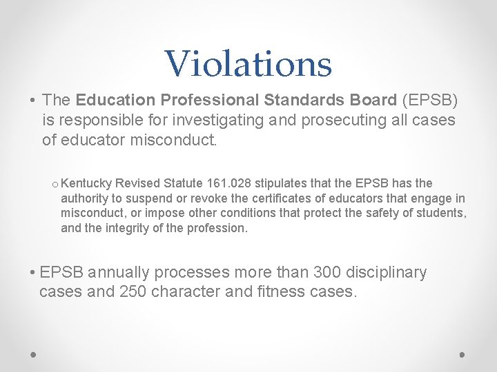 Kentucky Educational Professional Standards Board Code of Ethics
