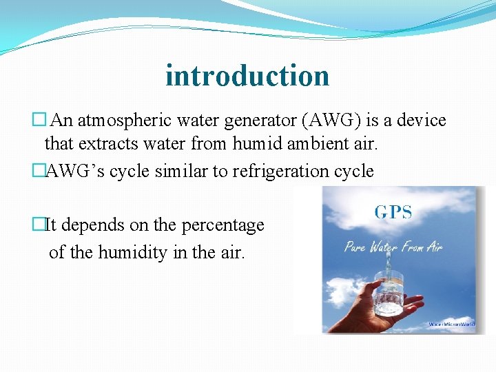 Moisture to water converter Atmospheric Water Generator AWG