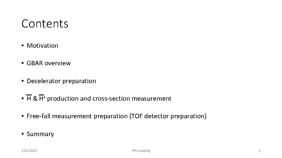 Status of GBAR experiment Seoul national university Bong