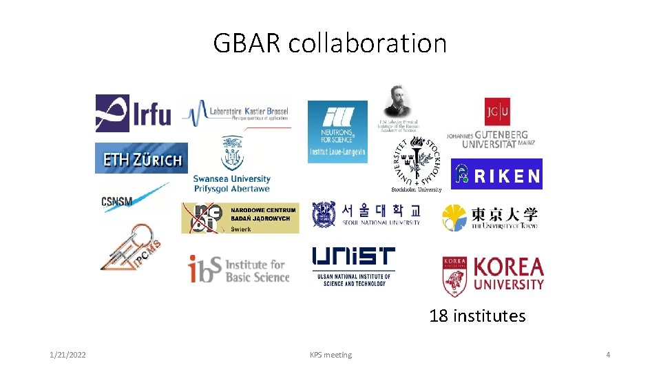 Status of GBAR experiment Seoul national university Bong