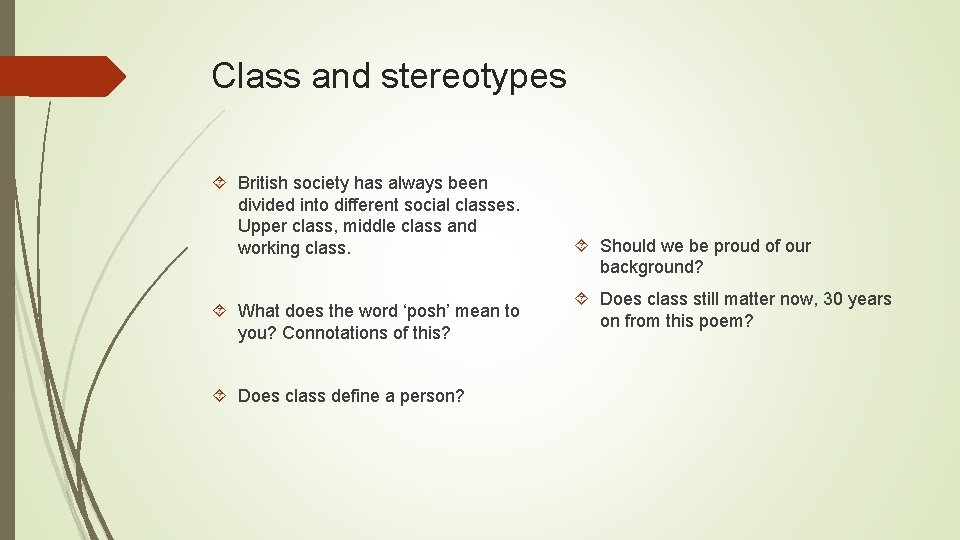 Year 10 Poetry Collection Lesson 12 The Class