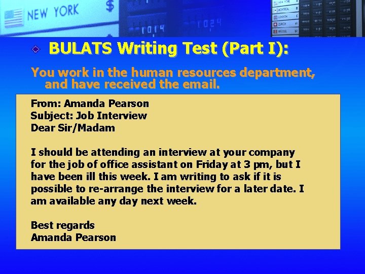 Overview 1 Assessment commercial business writing tests 2