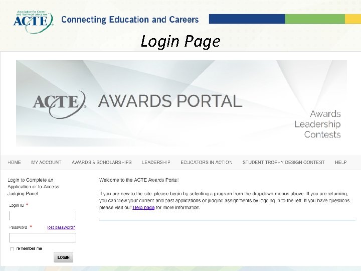 AWARDS 101 Overview of the ACTE Awards Basic