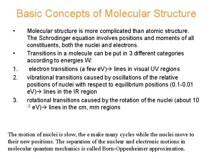 mmsubmm emission Basic Concepts of Molecular Structure 1