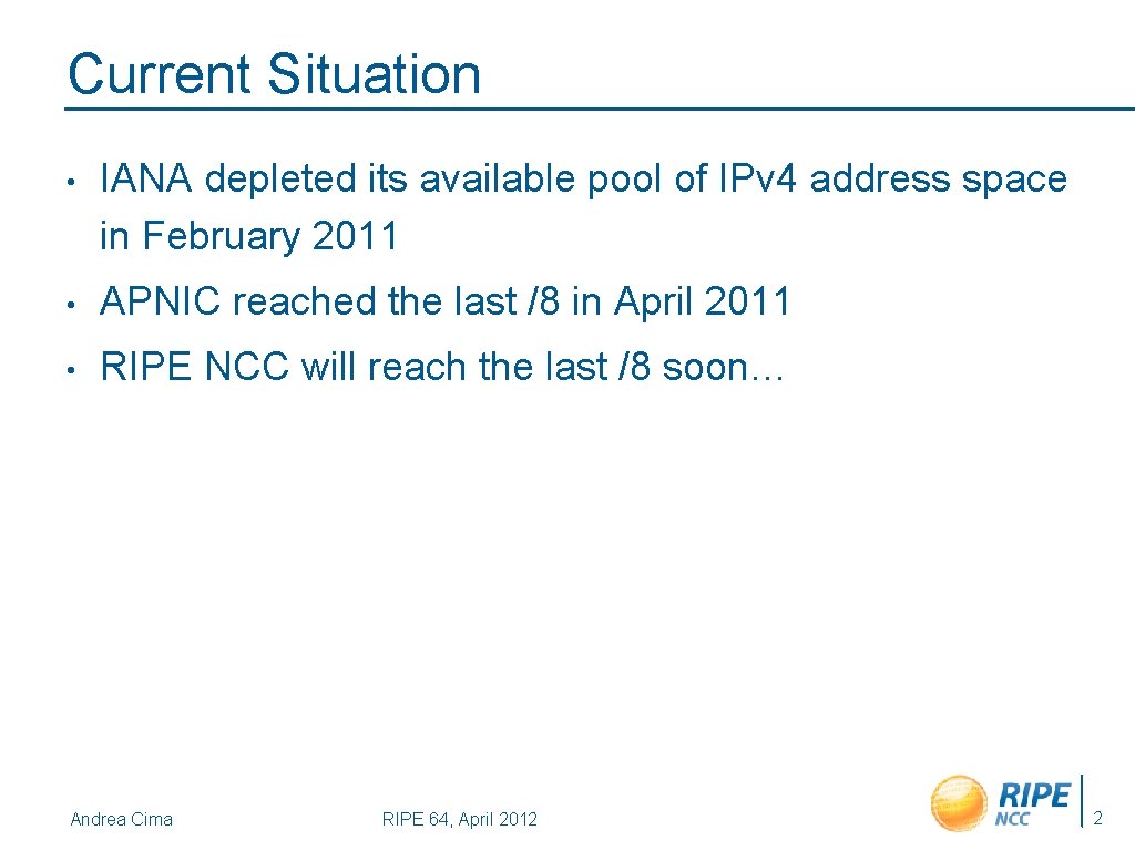 IPv 4 Final Distribution Business Processes Andrea Cima