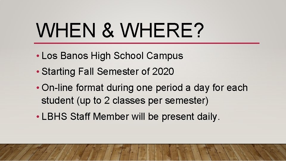 LB 2 MC LOS BANOS HIGH SCHOOL TO