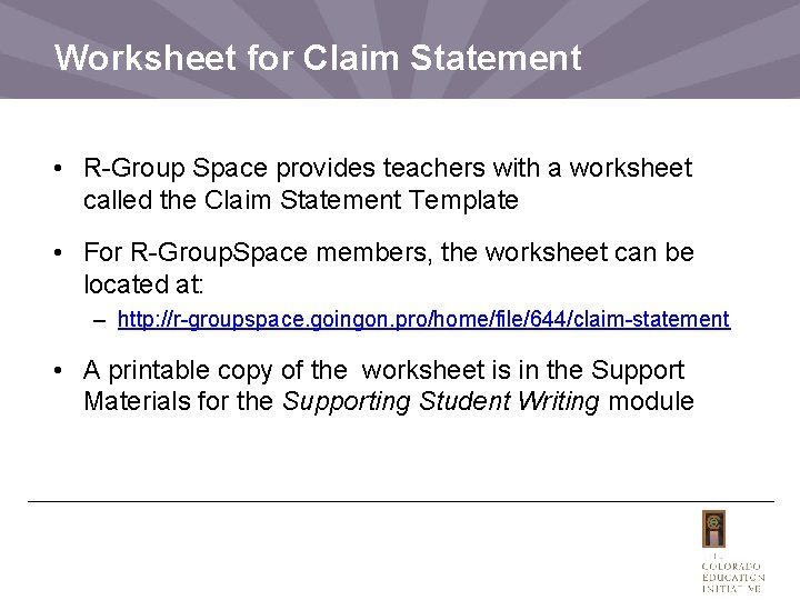 Professional Development Scaffolding Student Writing Ideas for Designing
