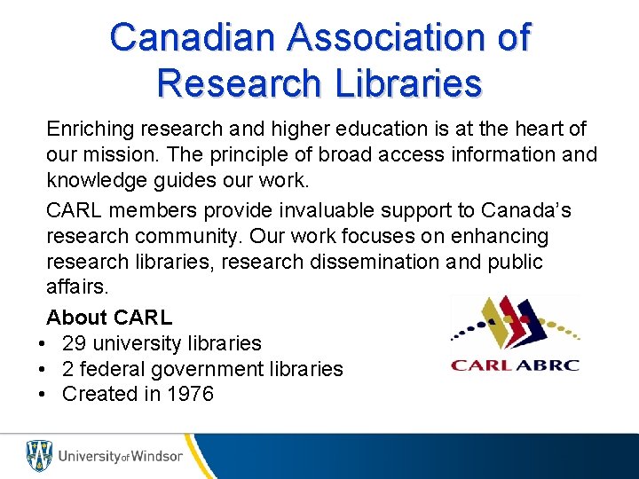 Canadian Research Libraries A History of Cooperation Gwendolyn