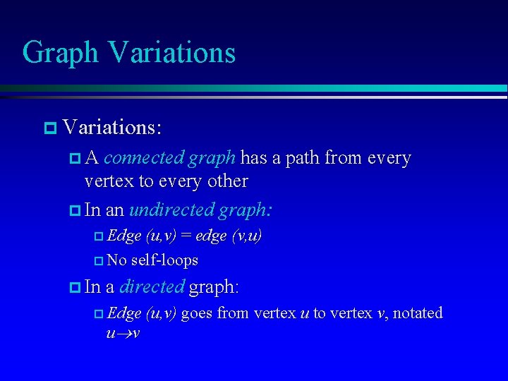 Graphs Chapter 15 explain graphbased algorithms p Graph