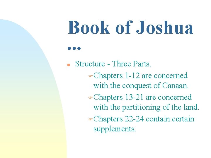 Joshua Donald J Friday Old Testament I BI