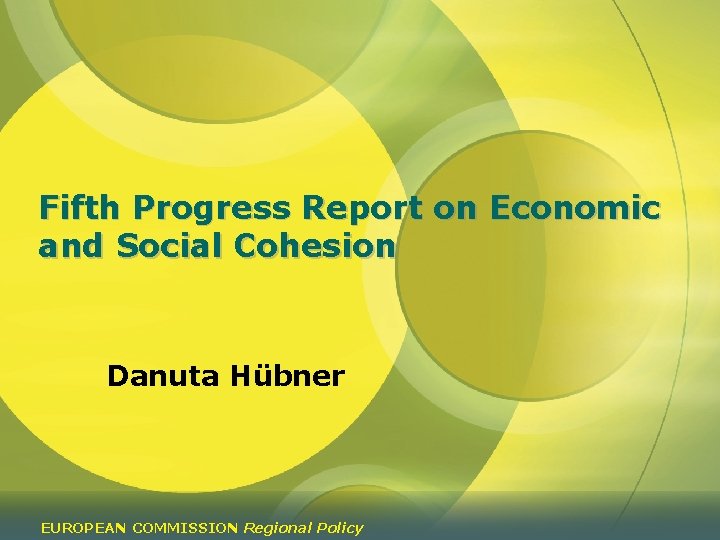 Fifth Progress Report on Economic and Social Cohesion